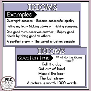 Idioms Shared Reading Powerpoint - Guided Teaching - Etsy