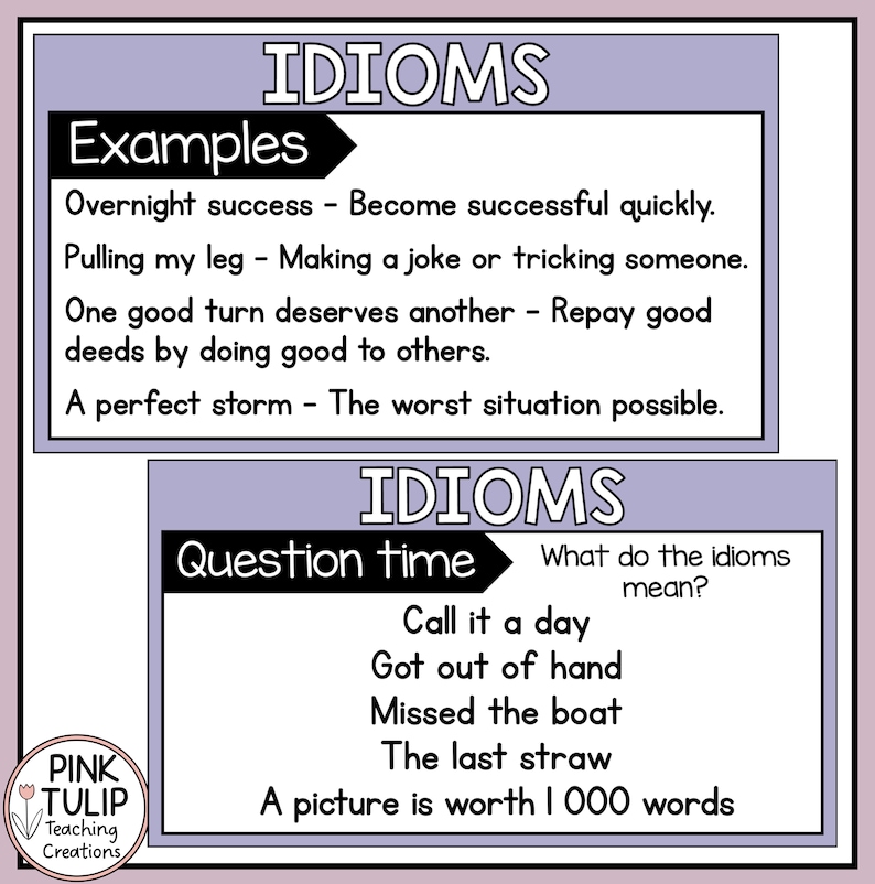 Idioms Shared Reading Powerpoint - Guided Teaching - Etsy