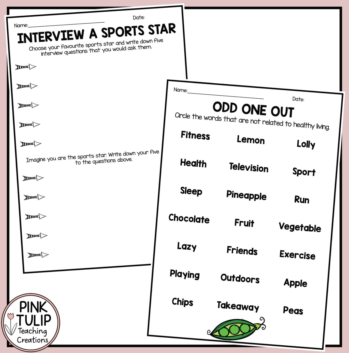 Healthy Living Learning Activity Pack - Etsy