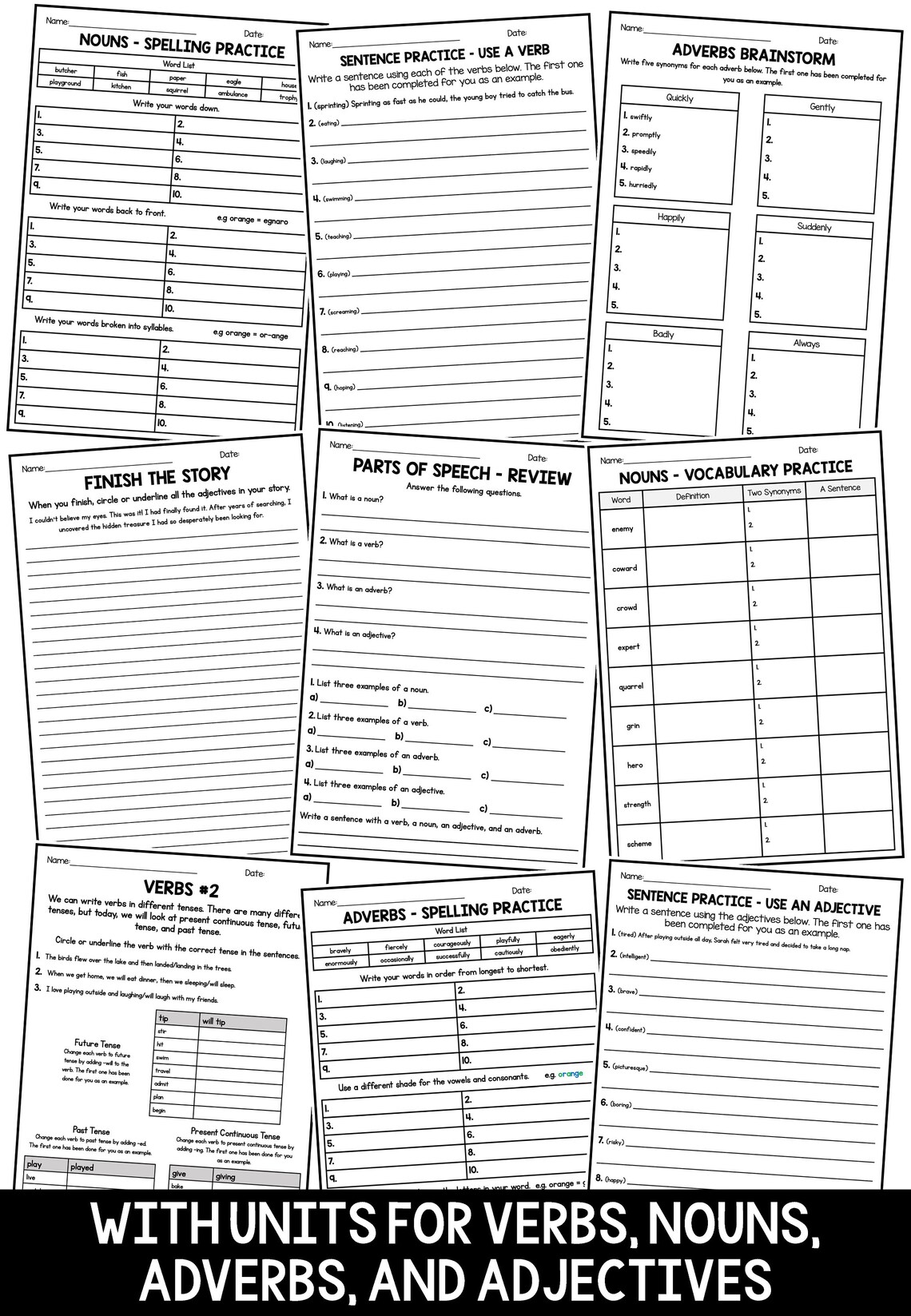 narrative-writing-unit-worksheet-pack-etsy