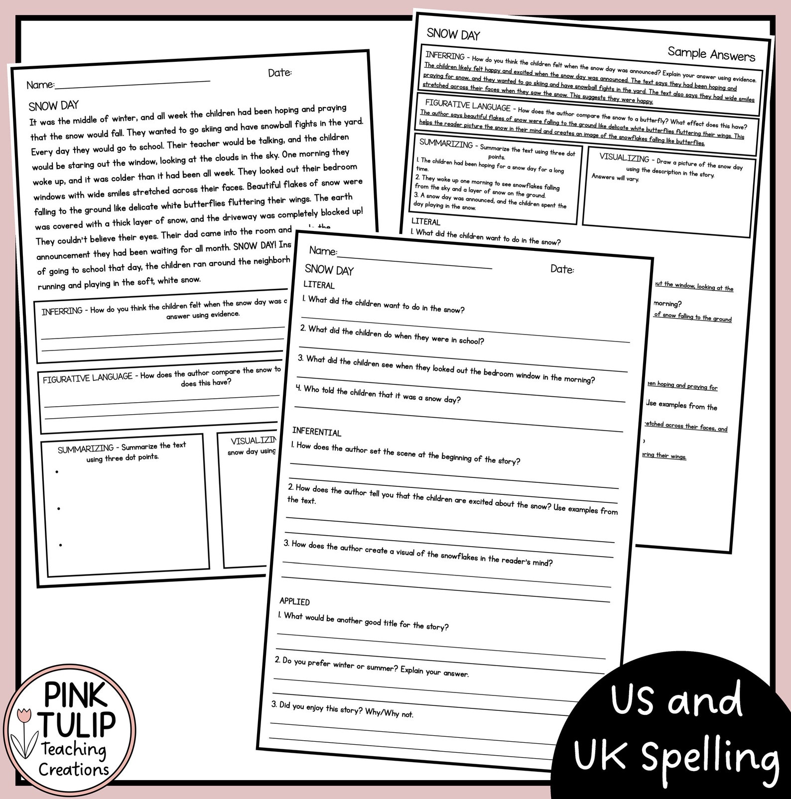 Comprehension Worksheets - Reading Strategies Set #7 - Etsy