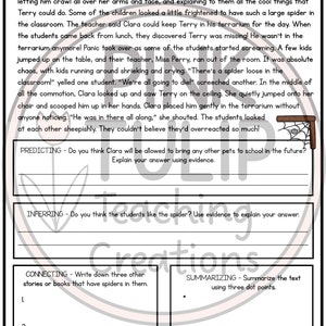 Comprehension Worksheets - Reading Strategies Set #4 - Etsy