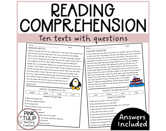 3rd Grade Reading Comprehension Worksheets Short Stories Summer Reading ...