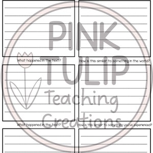Making Connections (connecting) Reading Response Pack - Templates for ...
