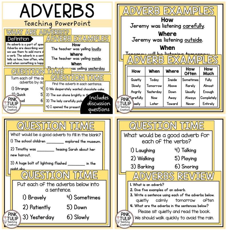 Adverbs Bundle Worksheet Pack and Guided Teaching Powerpoint - Etsy