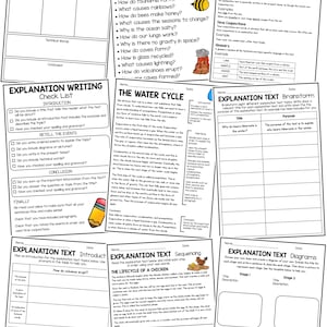Explanation Text Writing Worksheet Pack - No Prep Lesson Ideas - Etsy
