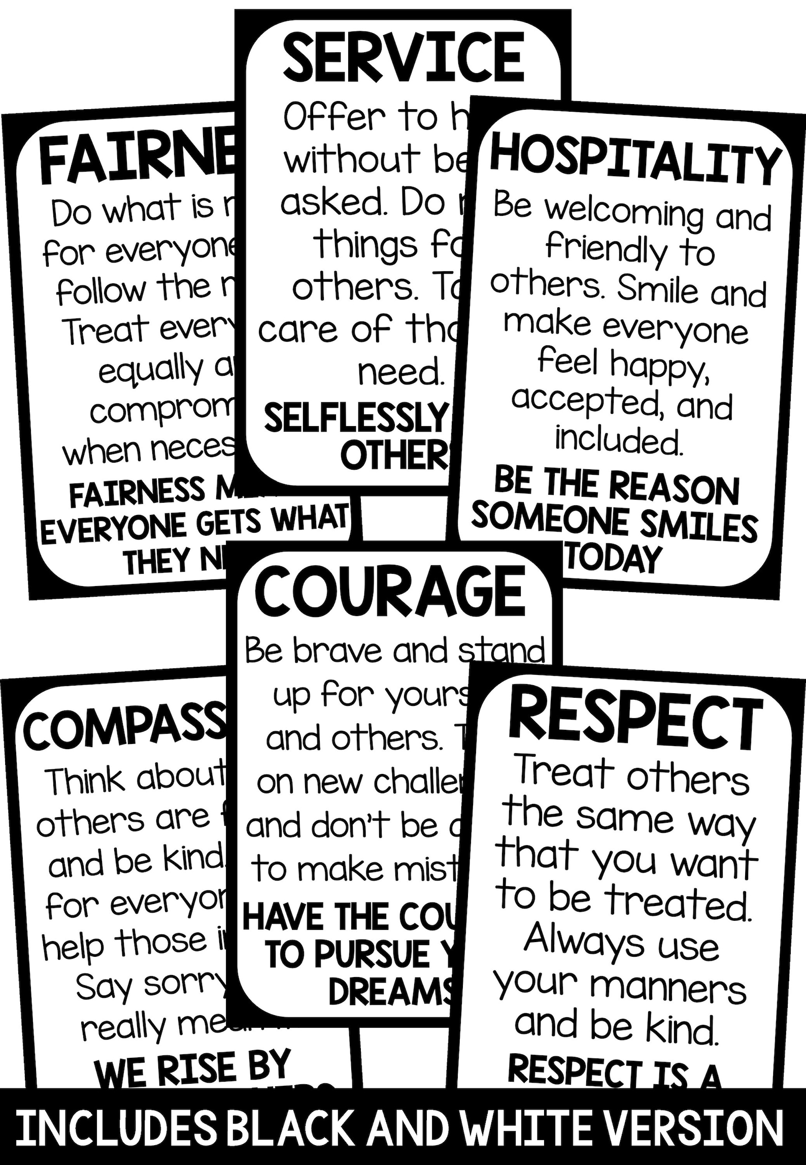 Values Posters - Classroom Decor - Etsy