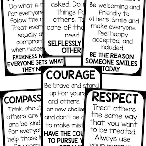 Values Posters - Classroom Decor - Etsy