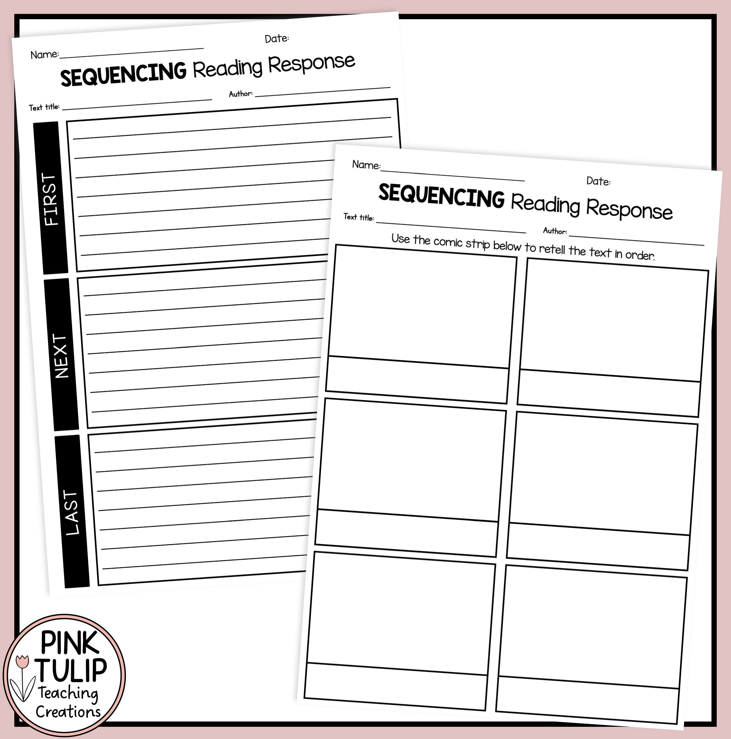 Sequencing Reading Response Package - Templates for Any Book - Etsy