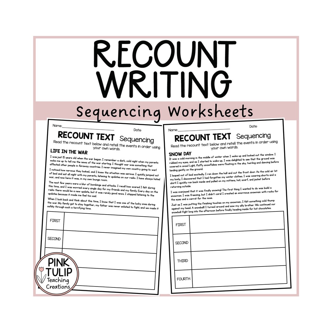 Recount Writing - Sequencing Worksheets - Etsy