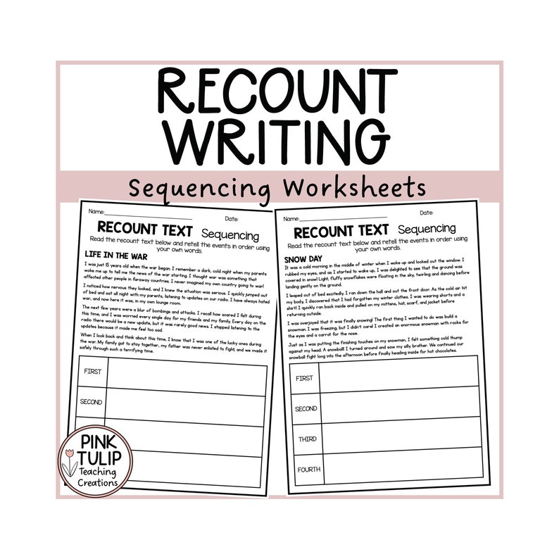 Recount Writing - Sequencing Worksheets - Etsy