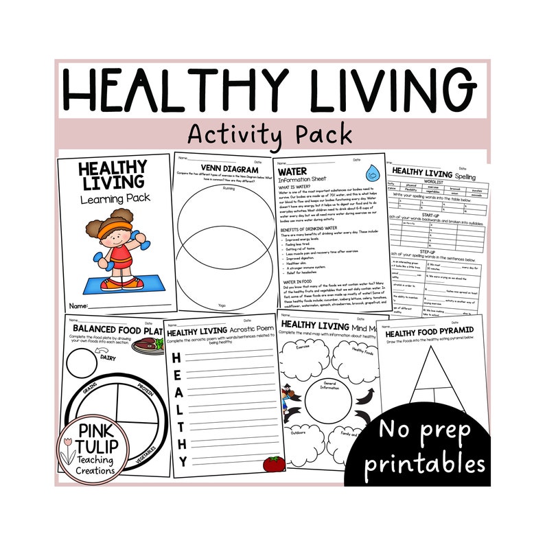 Healthy Living - Learning Activity Pack - Etsy