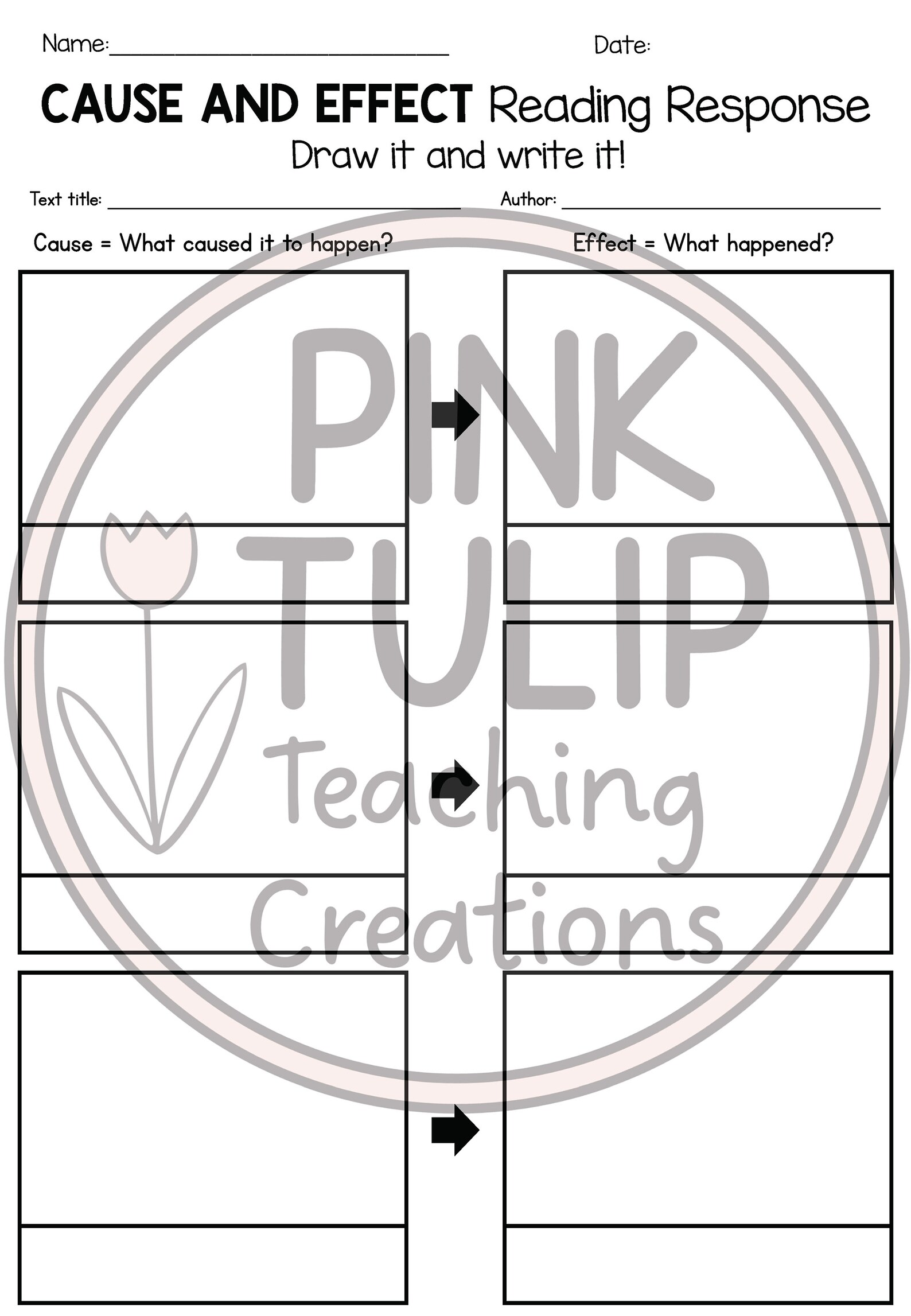 Cause and Effect Reading Response Package - Templates for Any Book - Etsy