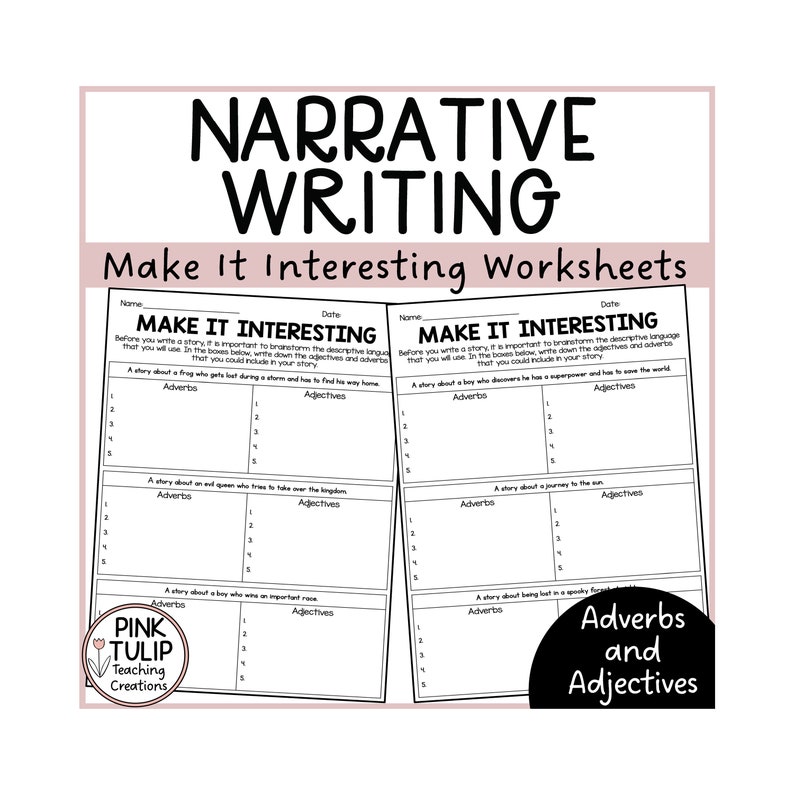 Make It Interesting With Adjectives and Adverbs - Narrative Writing ...