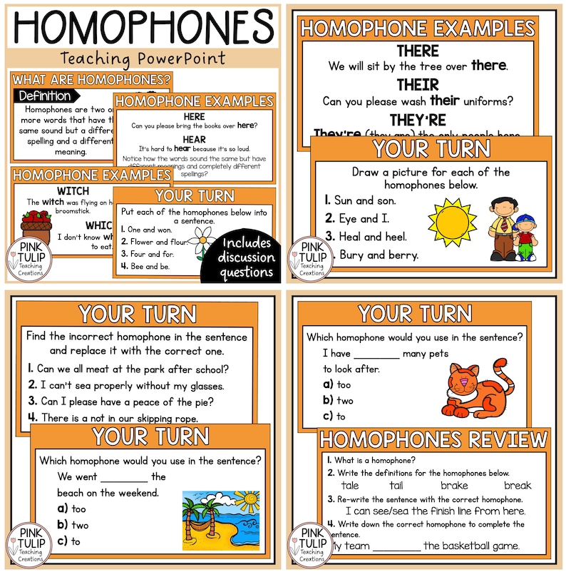 Homophones Bundle - Worksheet Pack and Guided Teaching Powerpoint - Etsy