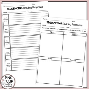 Sequencing Reading Response Package - Templates for Any Book - Etsy