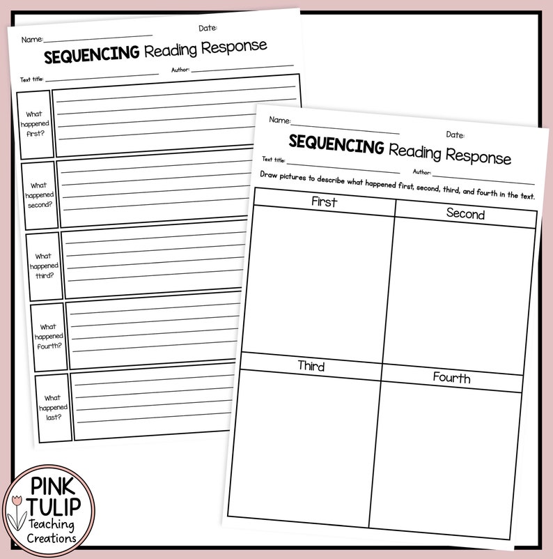 Sequencing Reading Response Package - Templates for Any Book - Etsy