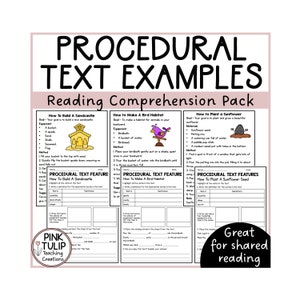 Procedural Text Examples - Ten Reading Samples With Comprehension - Etsy