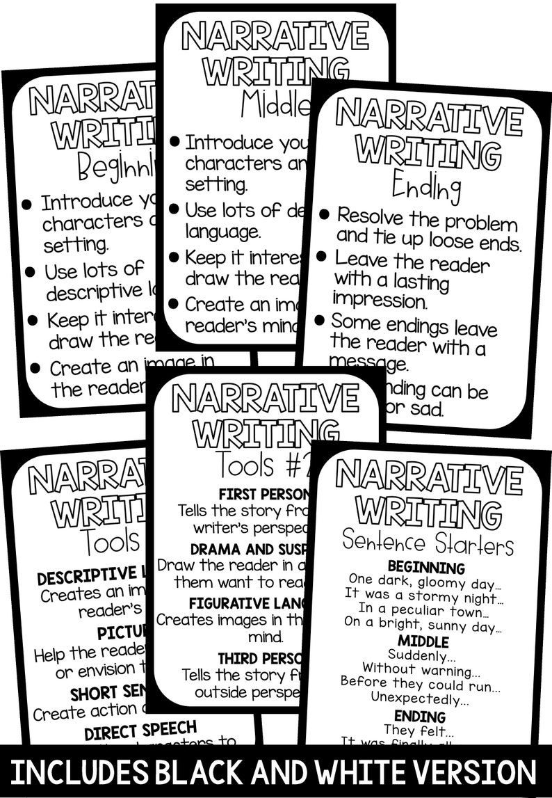 Narrative Writing Posters Classroom Decor - Etsy