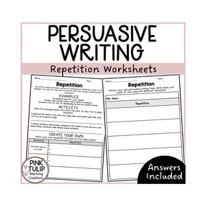Repetition - Persuasive Writing Worksheets - Etsy