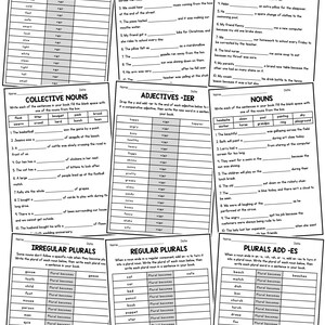 English, Spelling, and Grammar - Worksheet Pack - Etsy