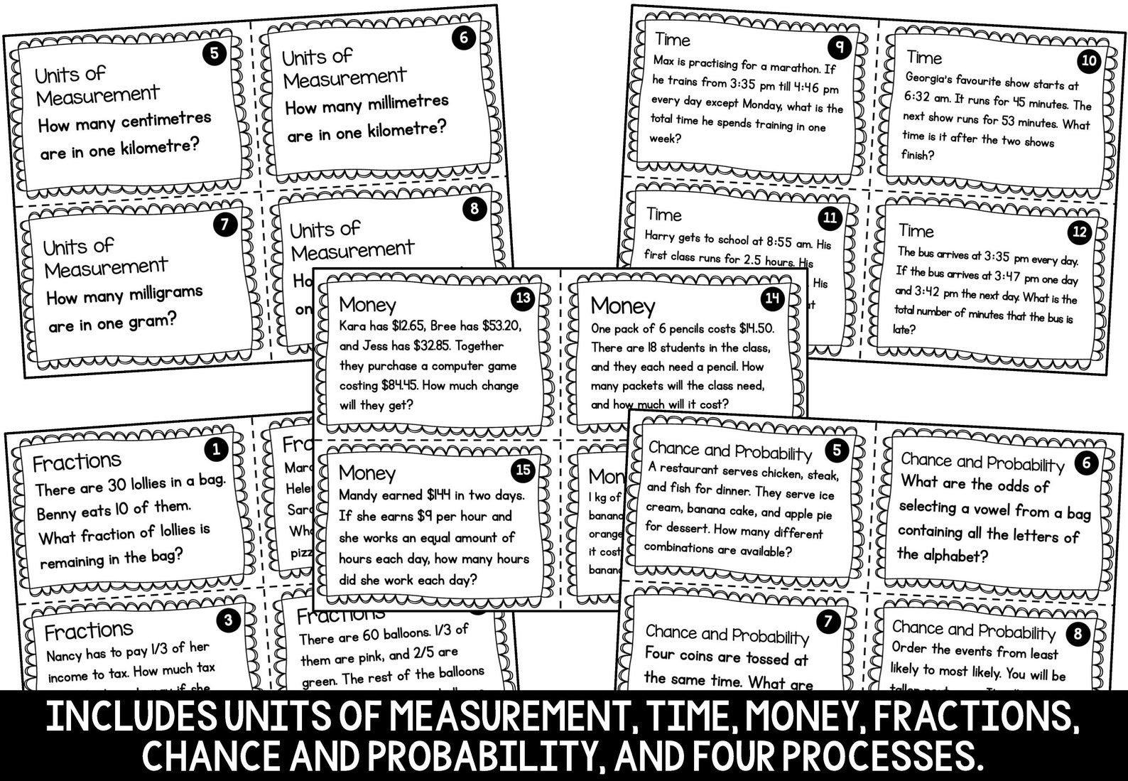 Maths Problem Solving Worded Question Task Cards - Etsy