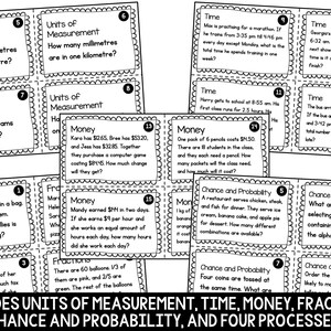 Maths Problem Solving Worded Question Task Cards - Etsy