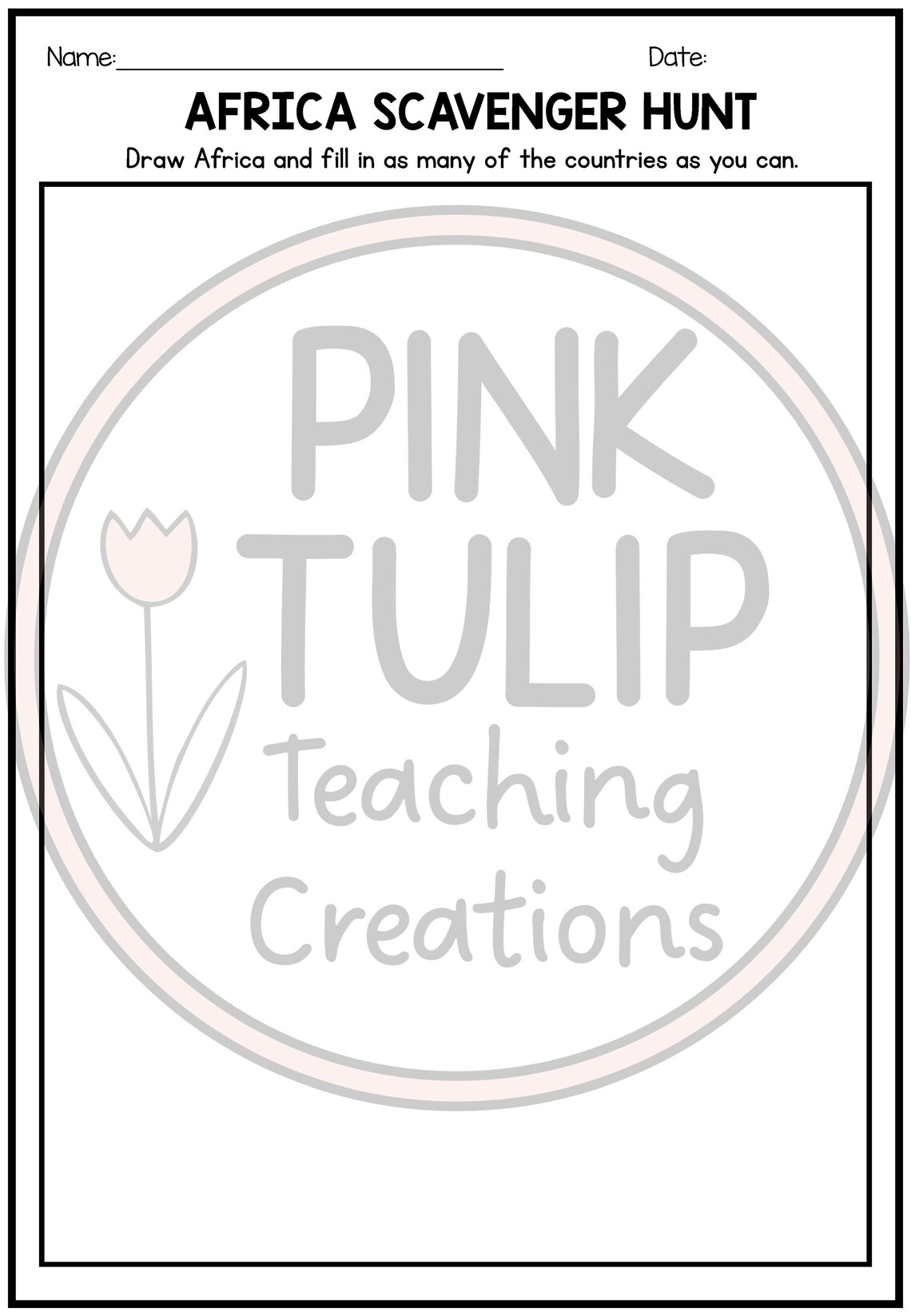 Africa Scavenger Hunt - Research Task - Etsy