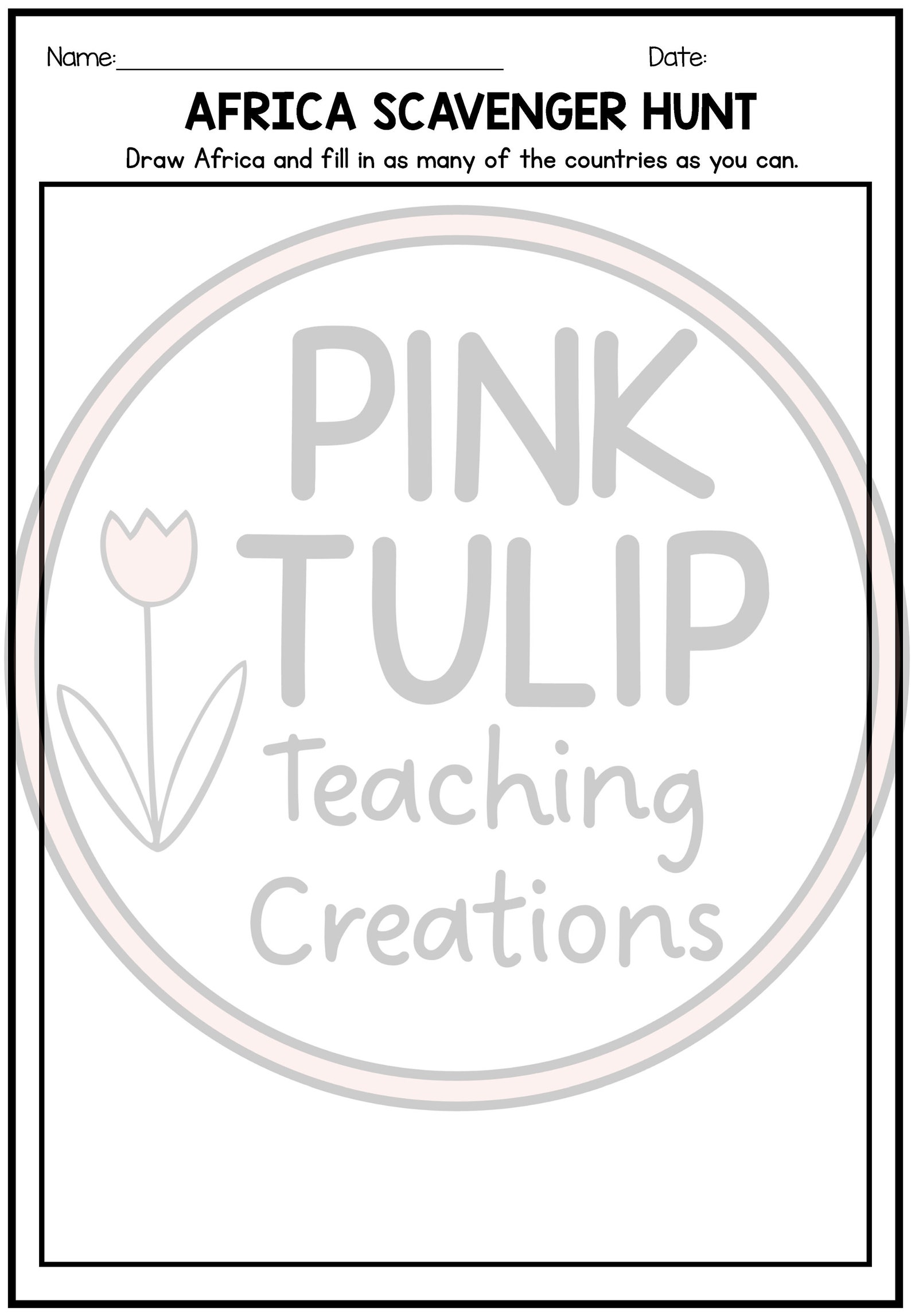 Africa Scavenger Hunt - Research Task - Etsy