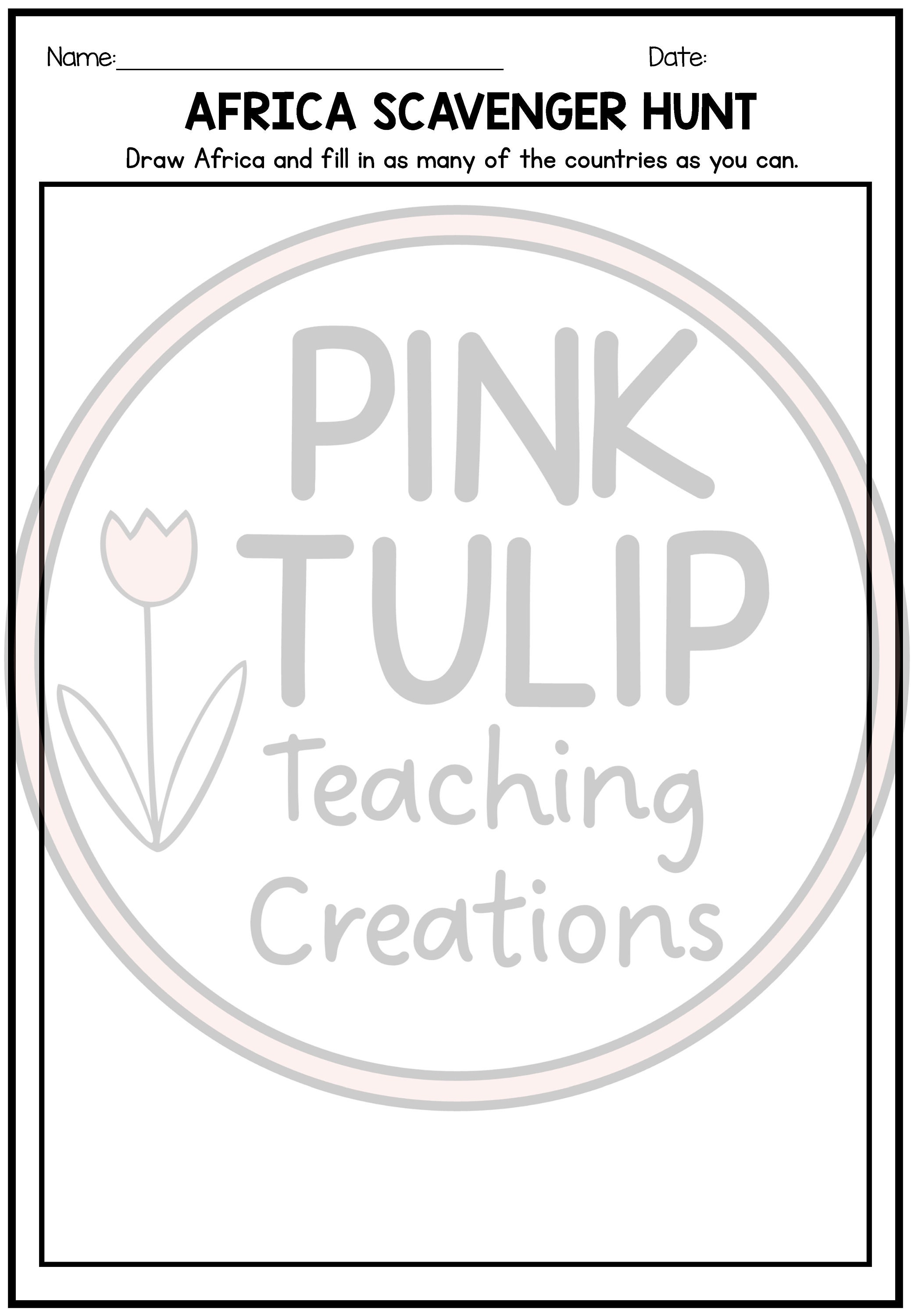 Africa Scavenger Hunt - Research Task - Etsy