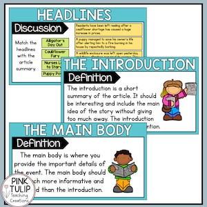 Features of a Newspaper Report Powerpoint - Guided Teaching - Etsy