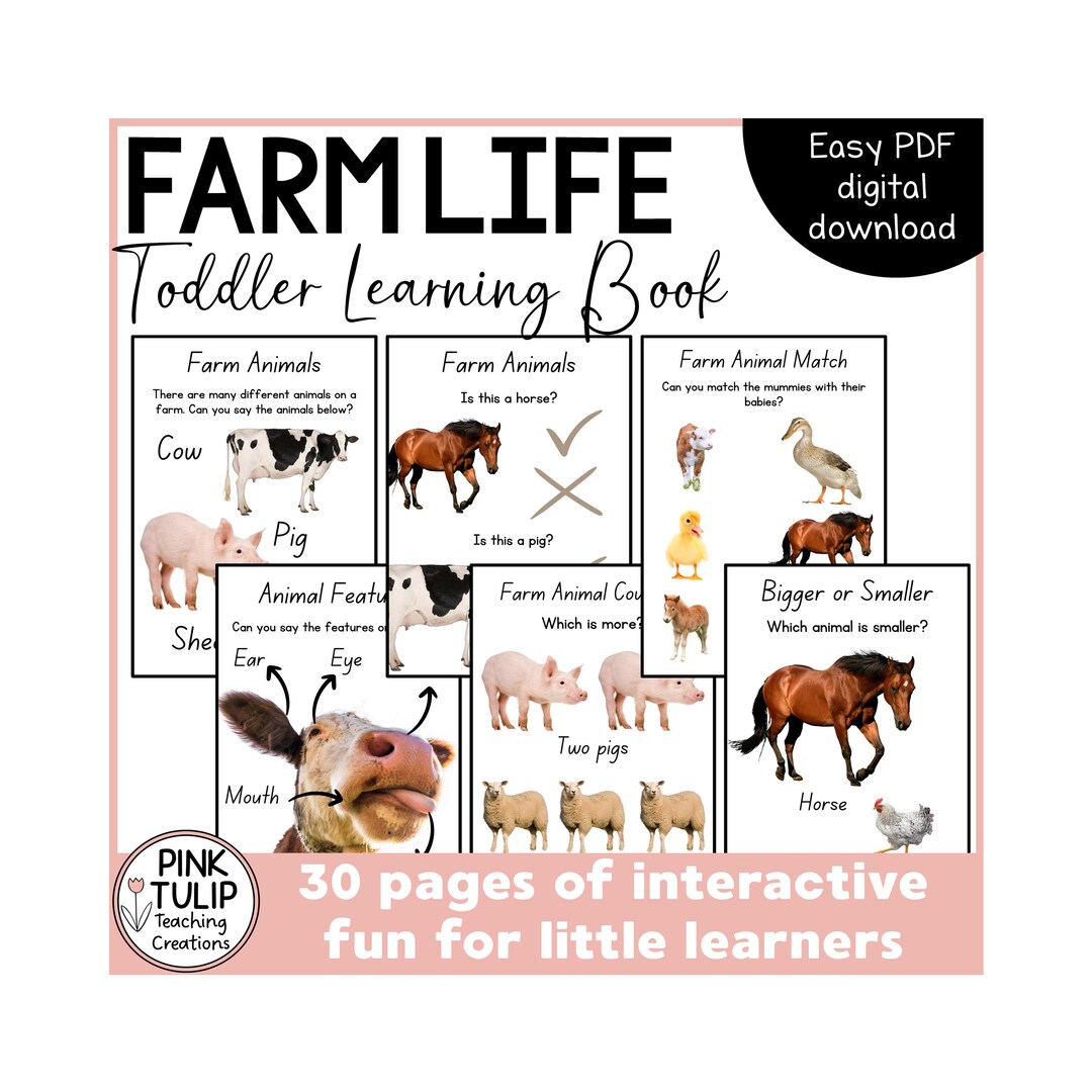 Toddler Learning Book - Farm Life - Etsy