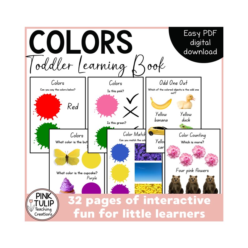 Toddler Learning Book - Colors (colours) - Etsy