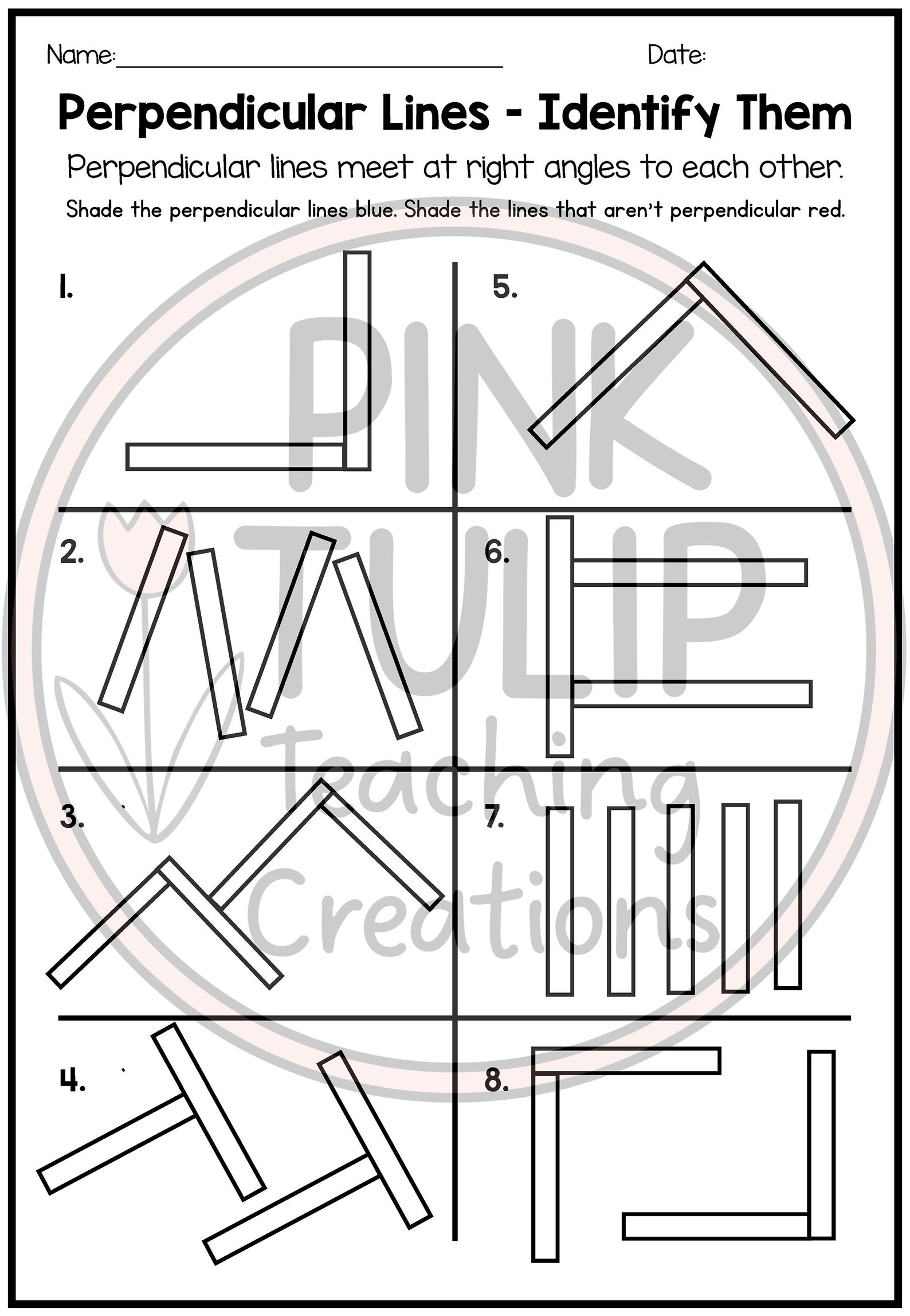 2D Shapes, Lines, and Patterns - Worksheet Pack - Etsy