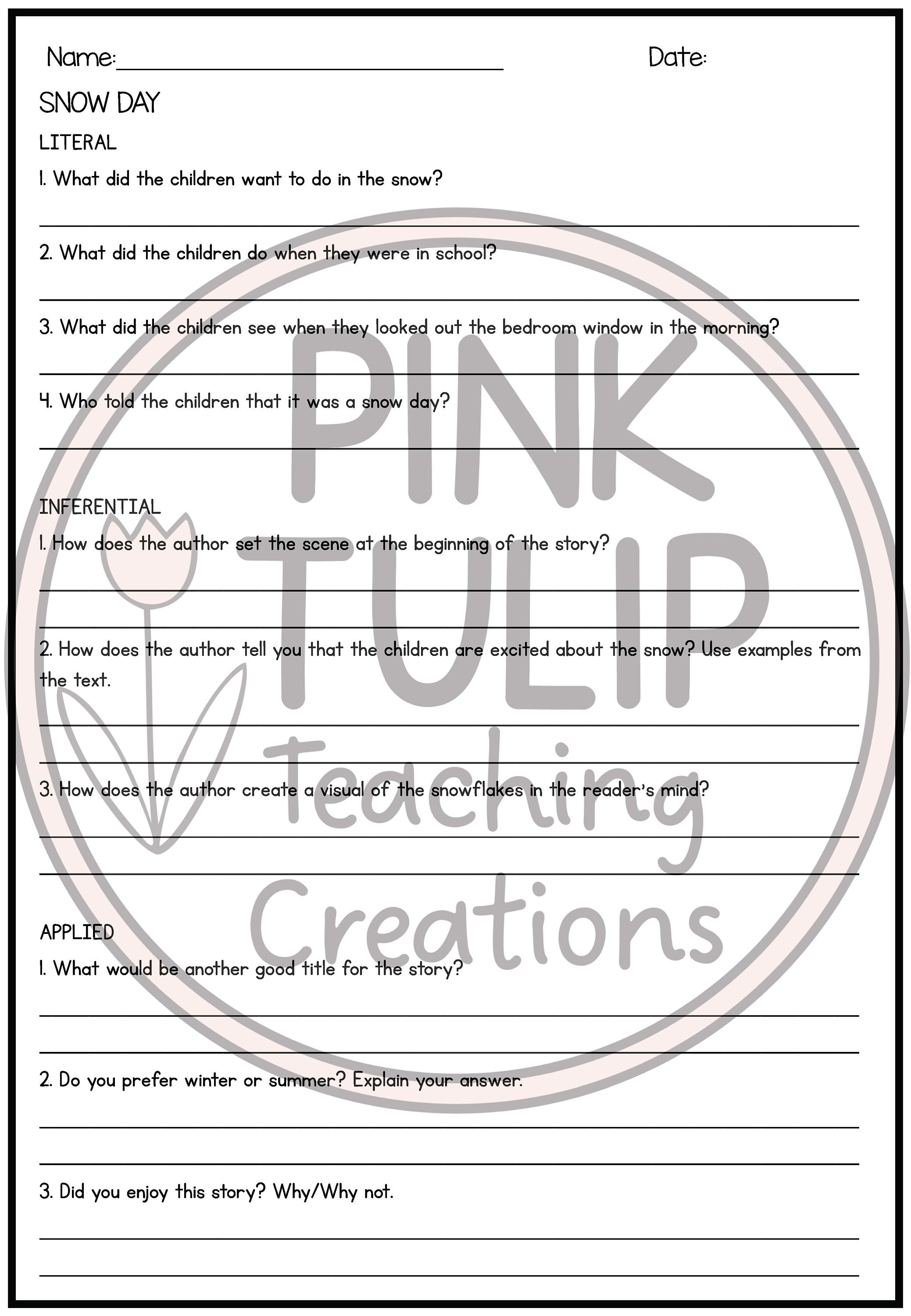 Comprehension Worksheets - Reading Strategies Set #7 - Etsy