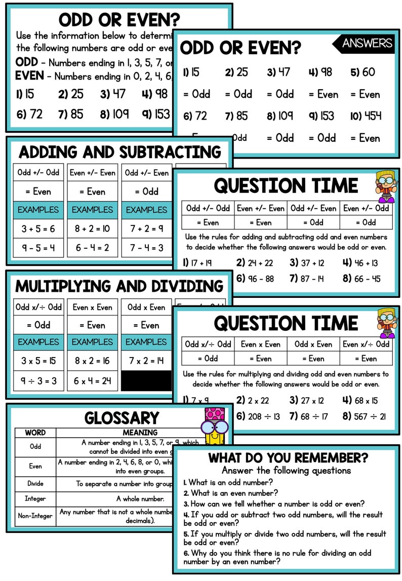 Odd and Even Numbers - Teaching Powerpoint Presentation - Etsy