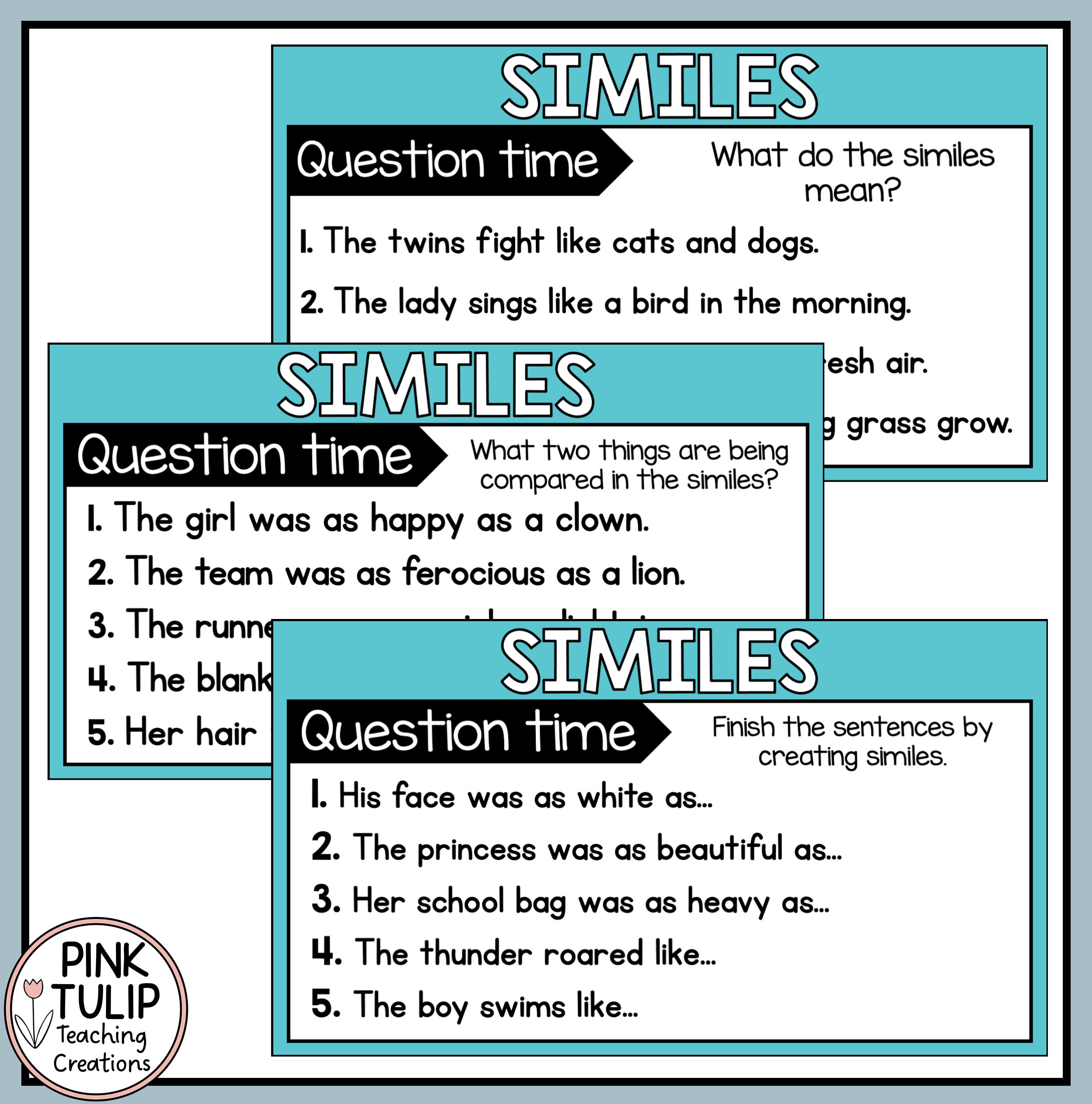 Similes Shared Reading Powerpoint - Guided Teaching - Etsy Australia