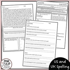 Comprehension Worksheets - Reading Strategies Set #4 - Etsy