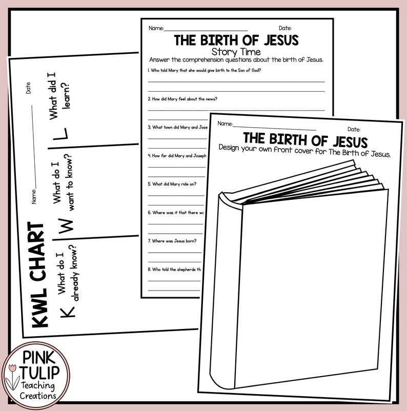 The Birth of Jesus - Story and Activity Pack - Etsy