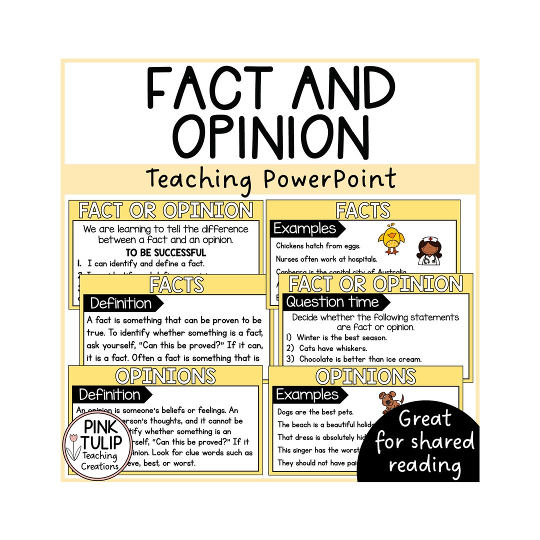 Fact and Opinion Powerpoint - Guided Teaching - Etsy