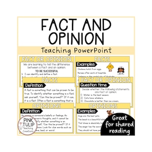 Fact and Opinion Powerpoint - Guided Teaching - Etsy