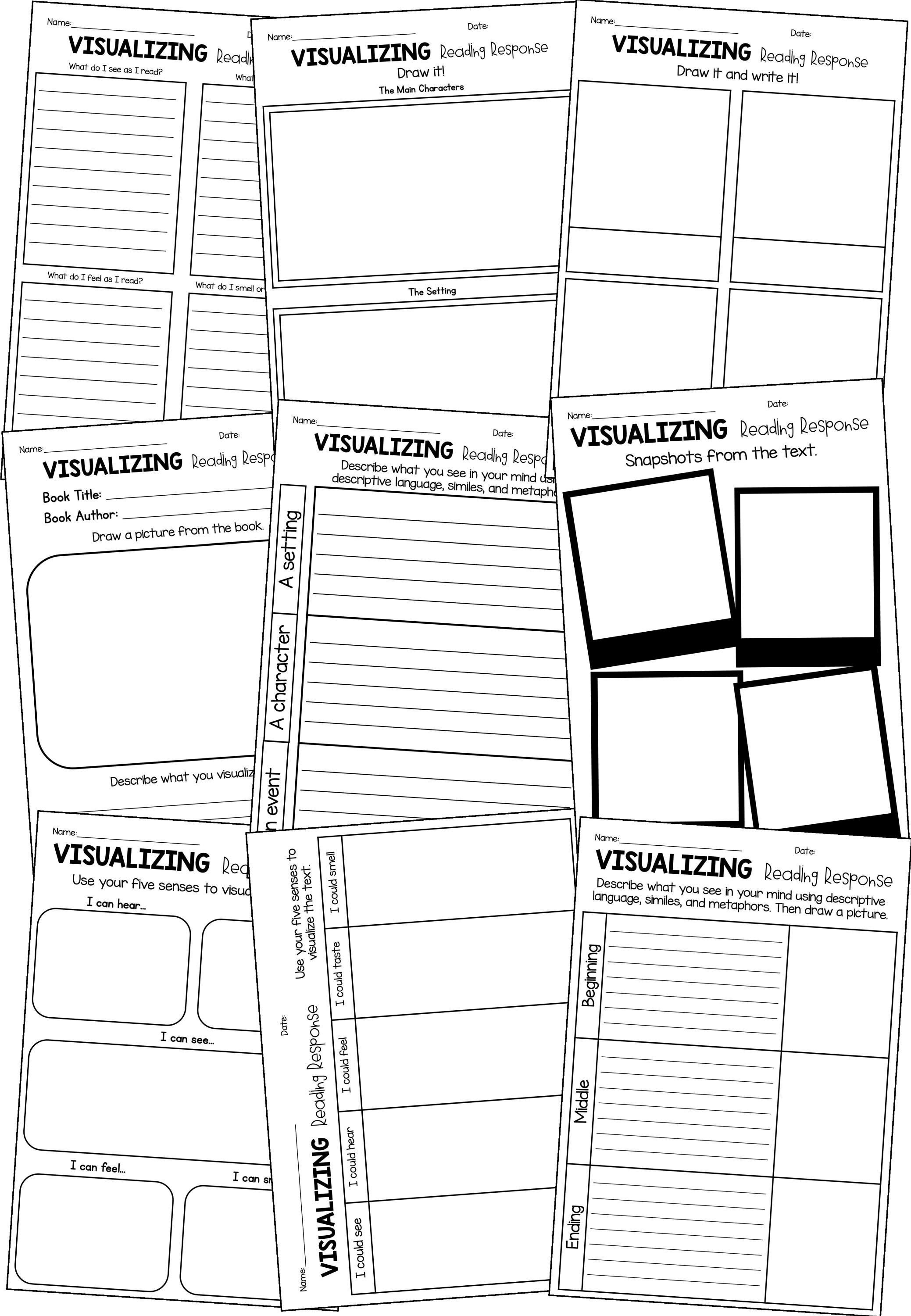 Visualizing (visualising) Reading Response Pack - Templates for Any ...