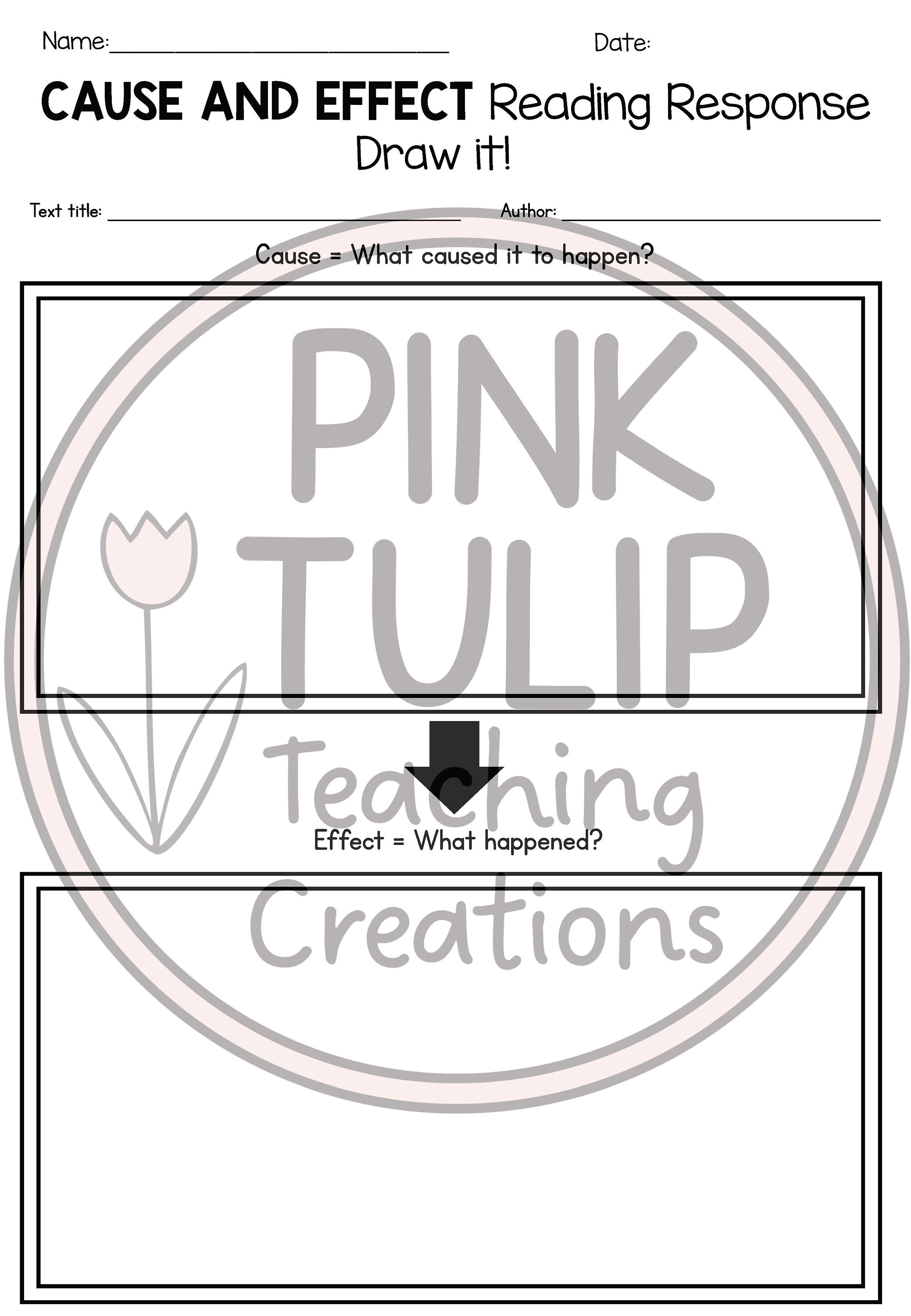 Cause and Effect Reading Response Package - Templates for Any Book - Etsy
