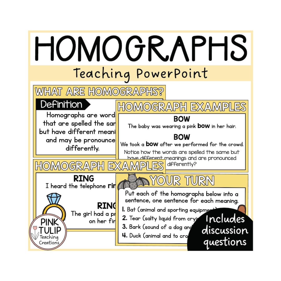 Homographs Grammar Powerpoint - Guided Teaching - Etsy