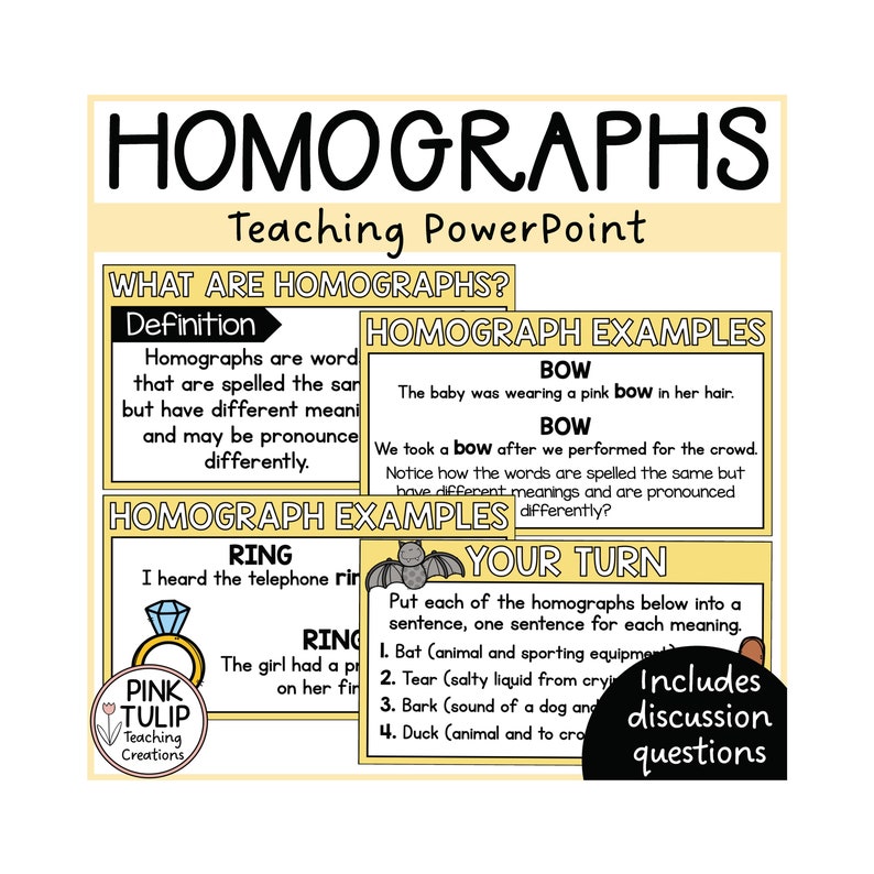 Homographs Grammar Powerpoint - Guided Teaching - Etsy