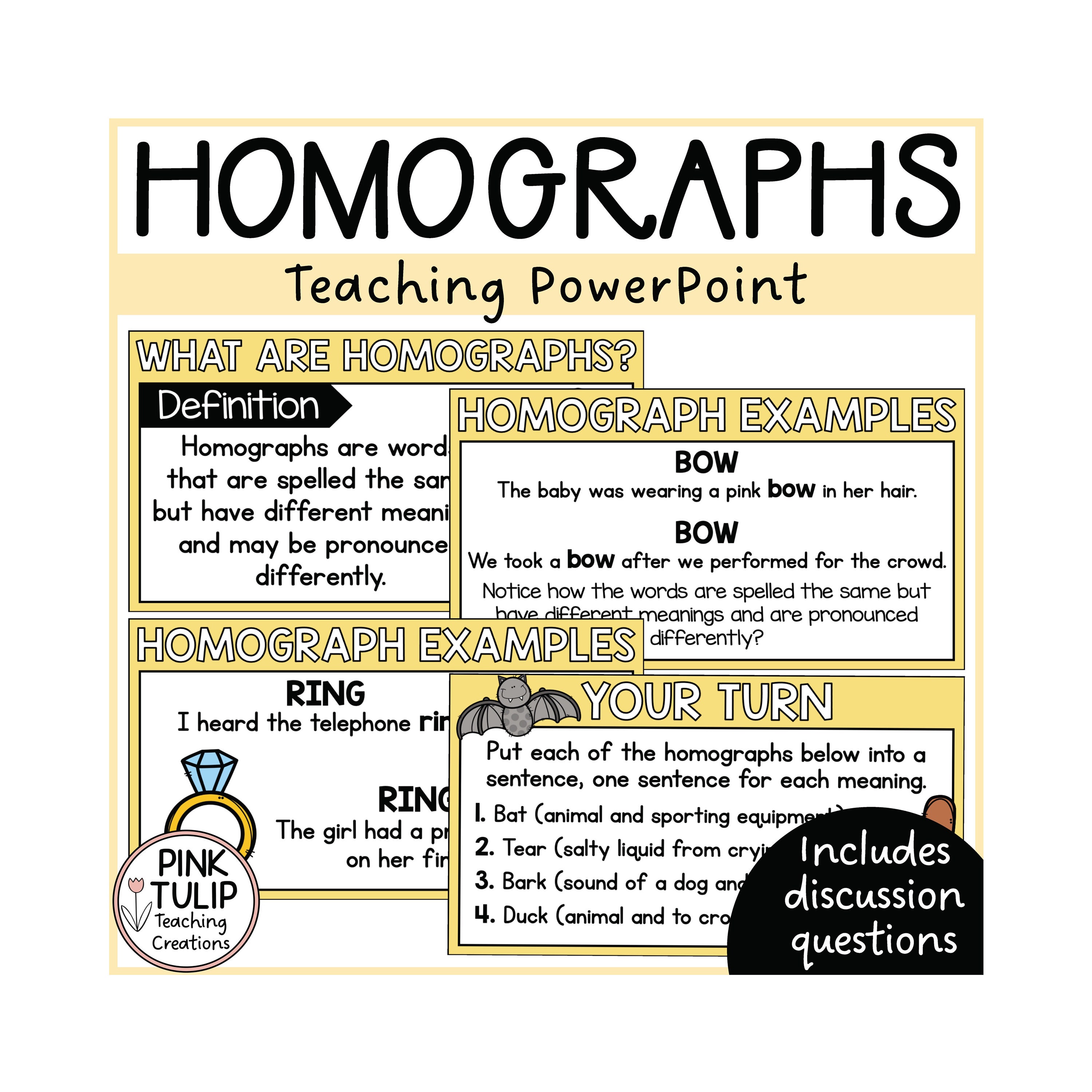 Homographs Grammar Powerpoint - Guided Teaching - Etsy