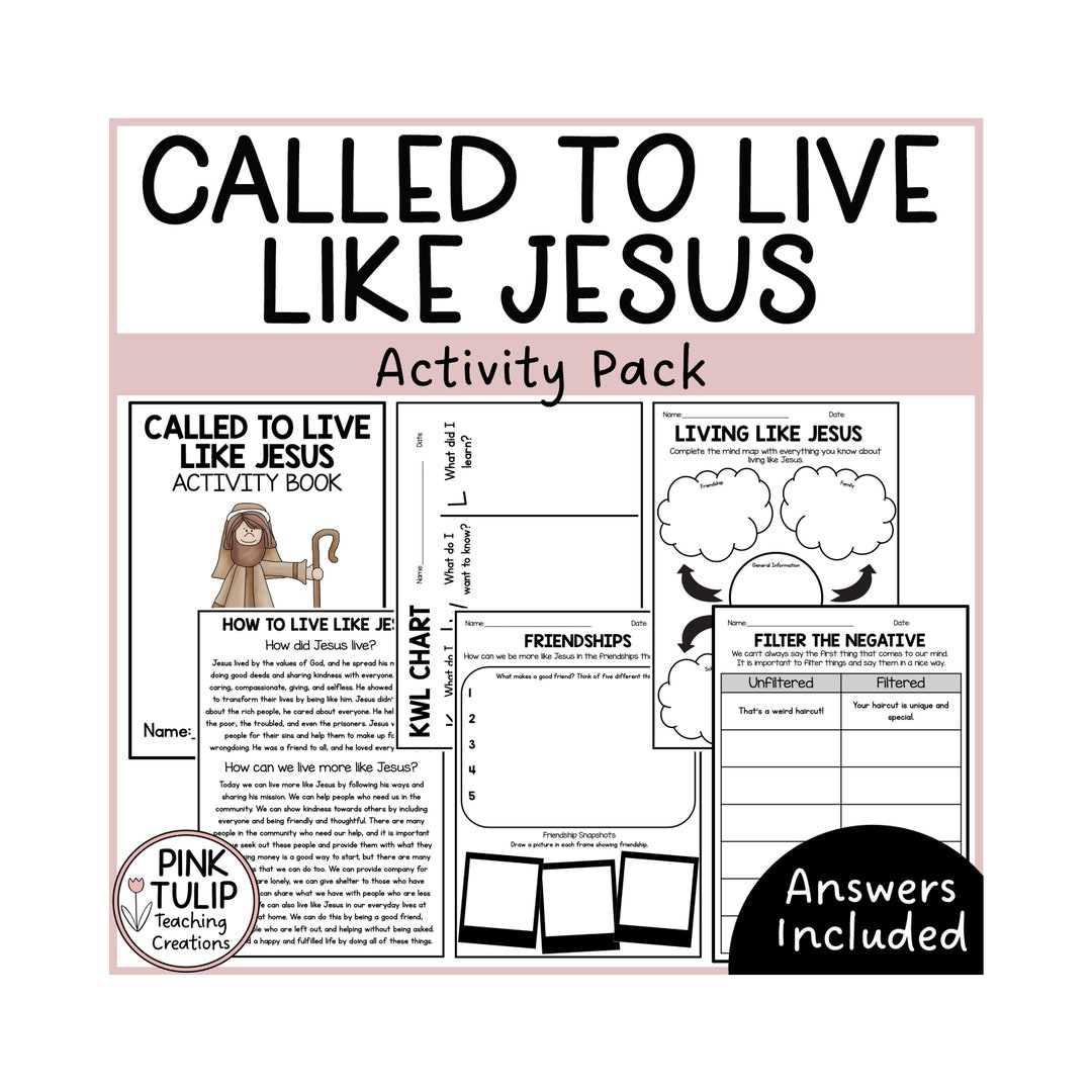 Called to Live Like Jesus Activity Pack - Etsy