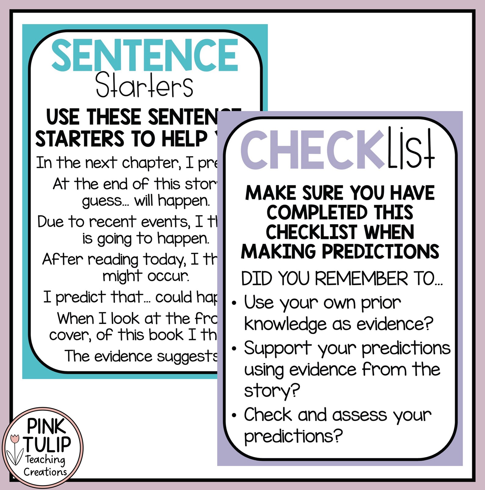 Making Predictions (predicting) Reading Posters - Classroom Decor - Etsy