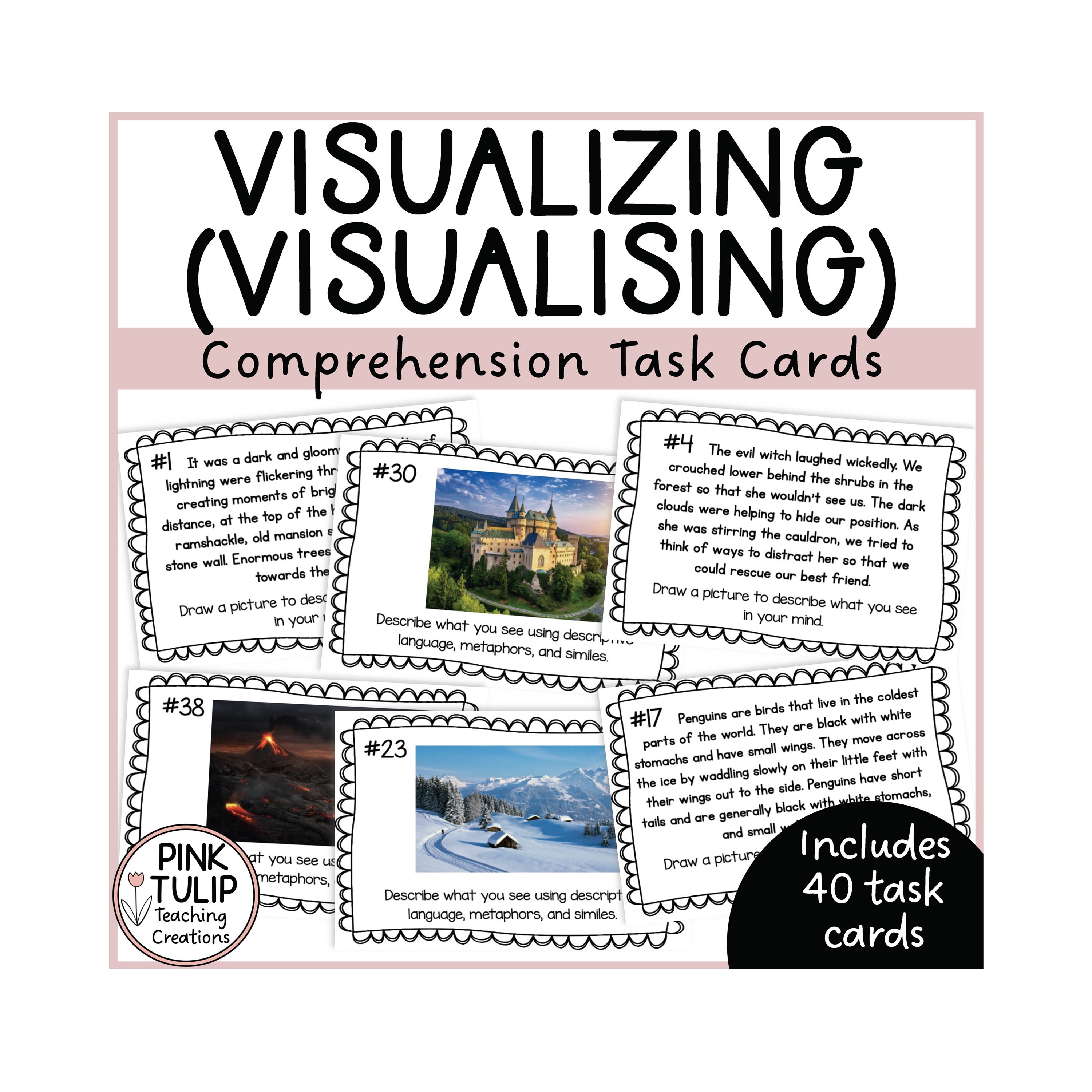 Visualizing (visualising) - Task Cards - Etsy