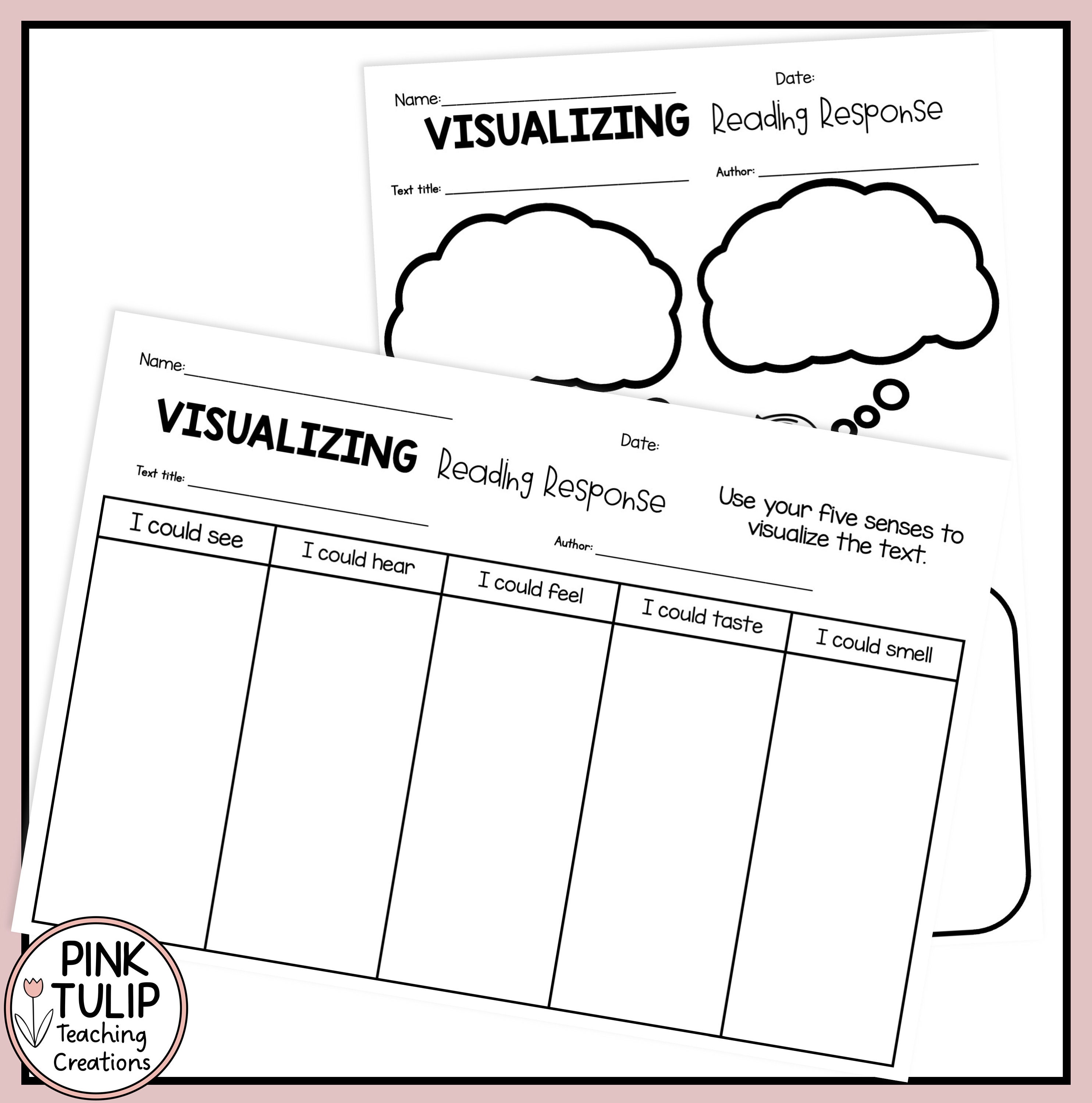 Visualizing (visualising) Reading Response Pack - Templates for Any ...